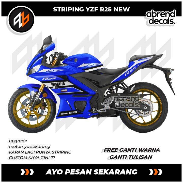 Striping Yamaha R25 New Grafis Custom / Stiker Motor R25 V2 | Lazada ...