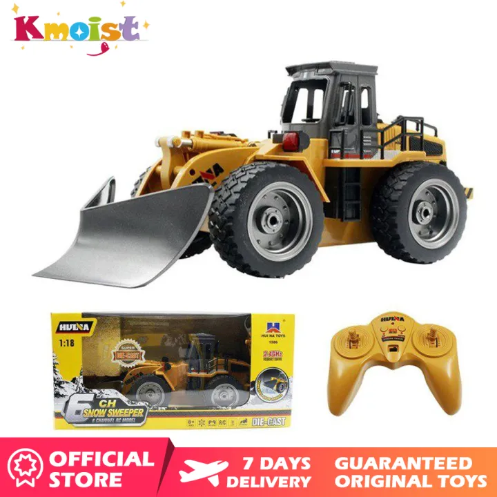 Kmoist Huina 1586 Remote Control Snow Plow Truck 1:18 6CH Alloy Casting RC Engineering Vehicles ...