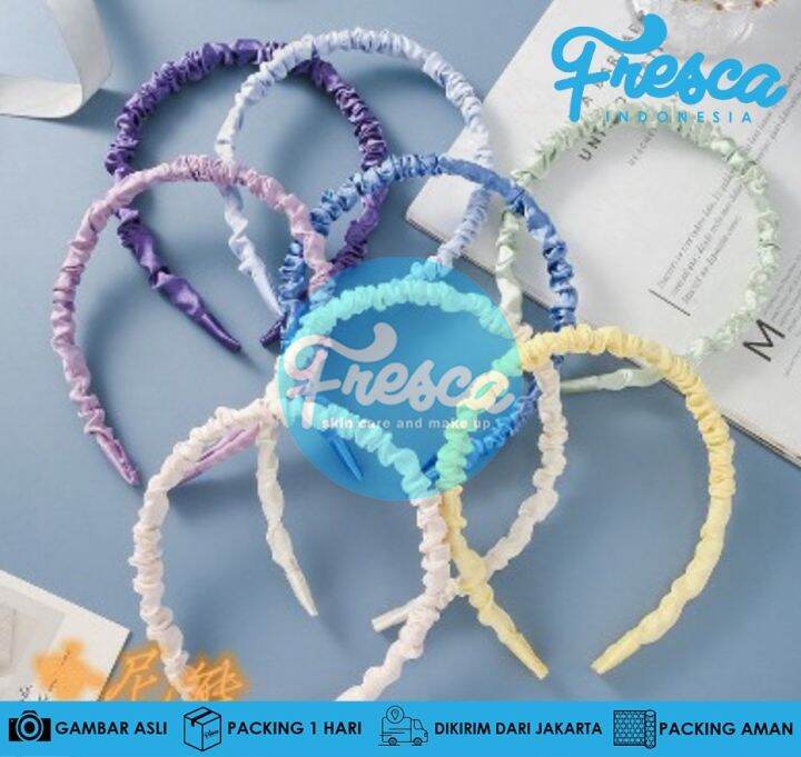 BANDO TIPE SCRUNCHIE / Bandana Viral Tiktok Bando Satin Mini Silk ...