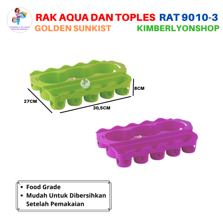 Rak Aqua Gelas + 3 Toples golden sunkist RAT 9010 3 | Lazada Indonesia