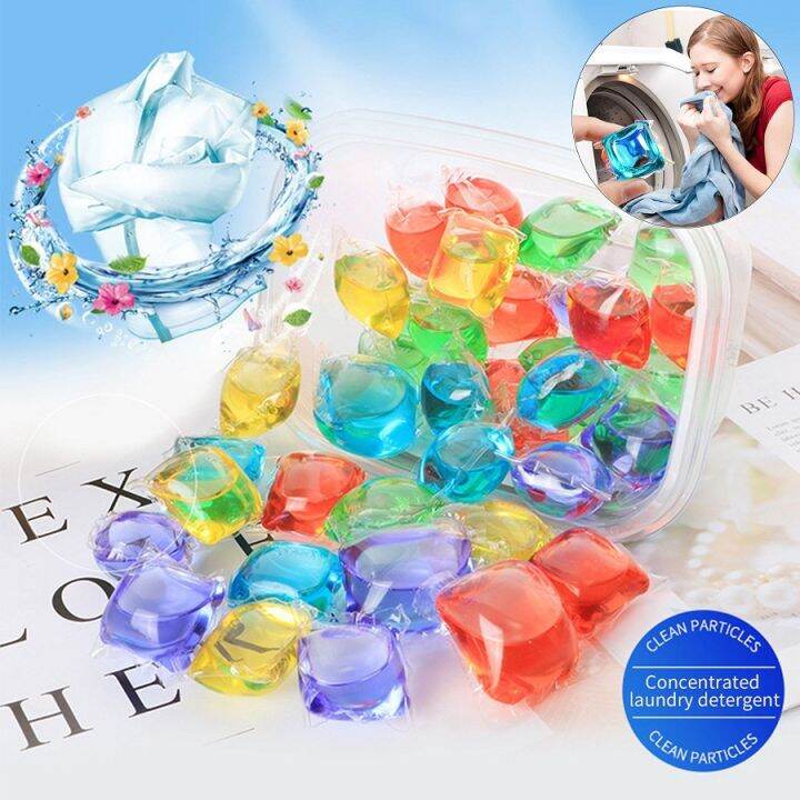 50pcs/Box Laundry Ball Granules Portable Stains Film Laundry Gel ...