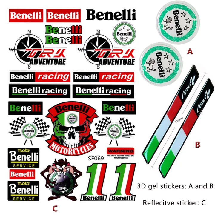 Benelli Racing Motorcycle Reflective Sticker Waterproof Motorcross ...