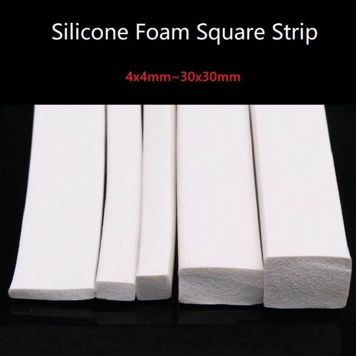 1/3Meter Square Sponge Strip White Silicone Foamed Rubber Doors Windows ...