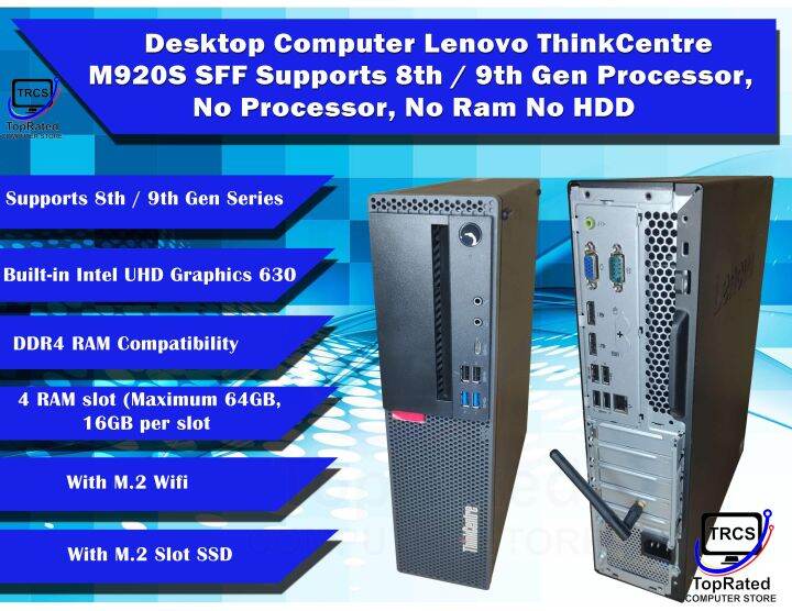Desktop Computer Lenovo ThinkCentre M920S SFF Supports 8th/9th Gen ...