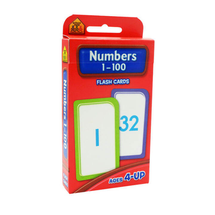 Numbers 1-100 school zone flash cards numbers 1-100 English original ...