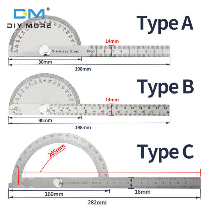 [100% Original] diymore 180 Degree Protractor Metal Angle Finder ...