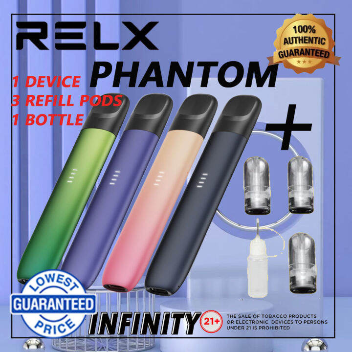 【1 Device+3 Refill Pods】Rel x/relix/rlex Infinity/ Essential/ Phantom ...