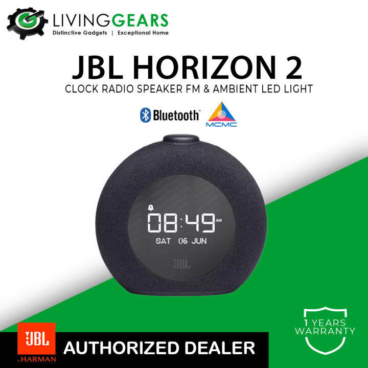 JBL Horizon 2 Bluetooth Clock Radio Speaker with FM, FULL LCD Display ...