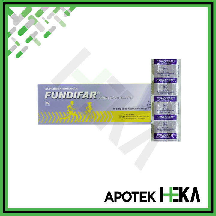 Fundifar Kaplet Box isi 10x10 Tablet - Multivitamin B1 B6 B12 E ...