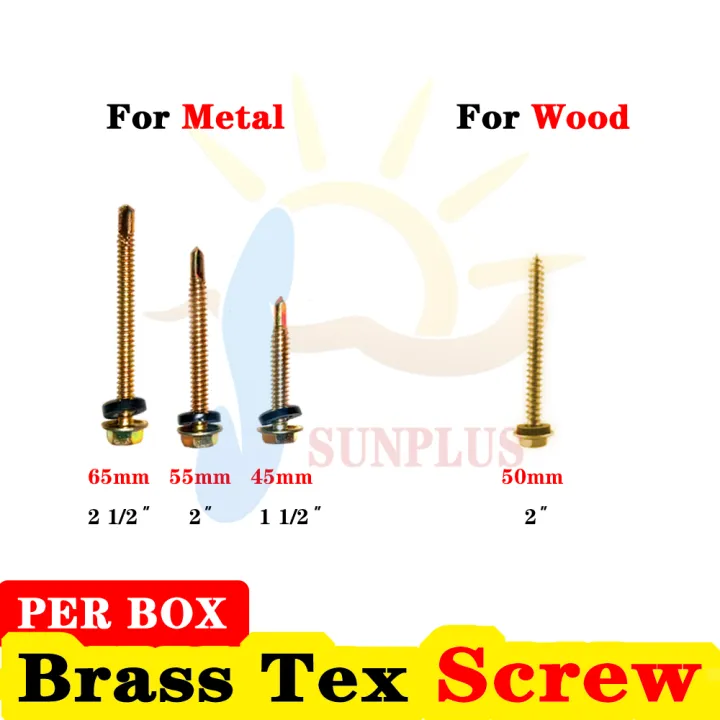 PER BOX --- BRASS TEX SCREW FOR WOOD AND METAL/TEX SCREW | Lazada PH