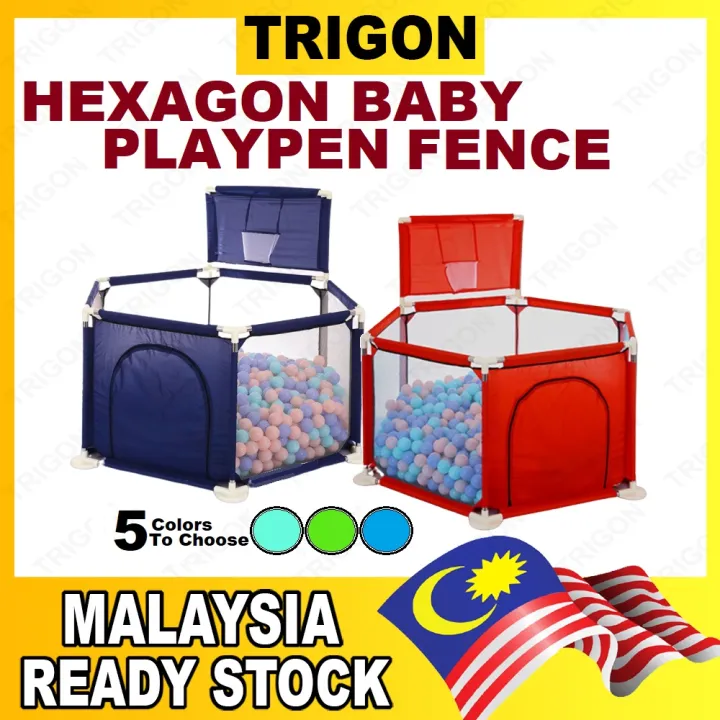 TRIGON Hexagon Playpen Baby Playpen Baby Fence Safety Guard Rail Kid ...