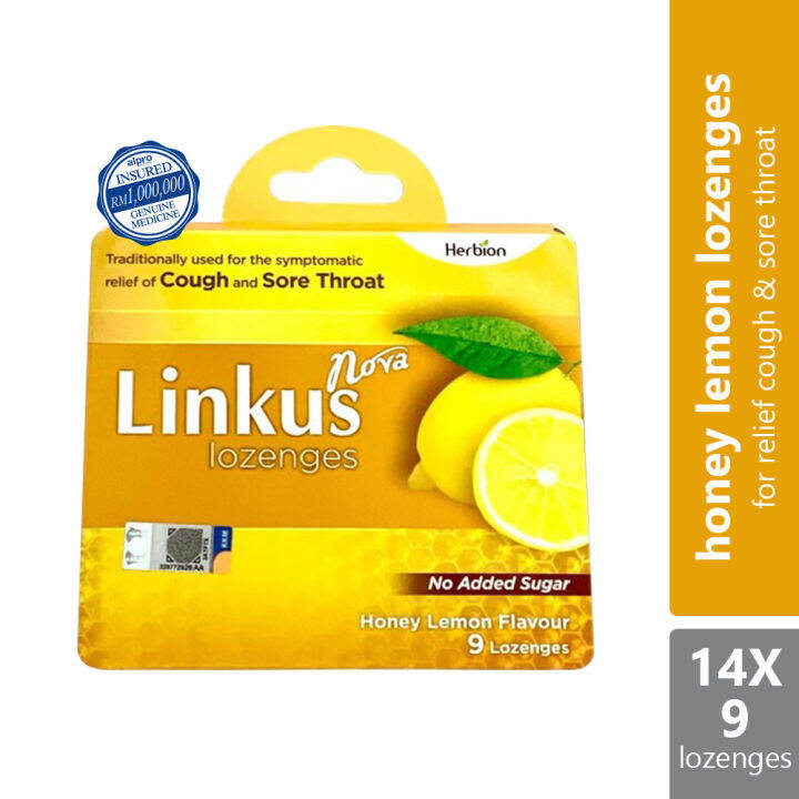 Alpro Pharmacy Linkus Nova Honey Lemon Lozenges 9s x 14 strips | for ...