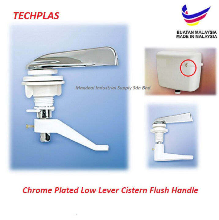 Original TECHPLAS 1002 Chrome Plated Cistern Flush Handle For Low Level ...