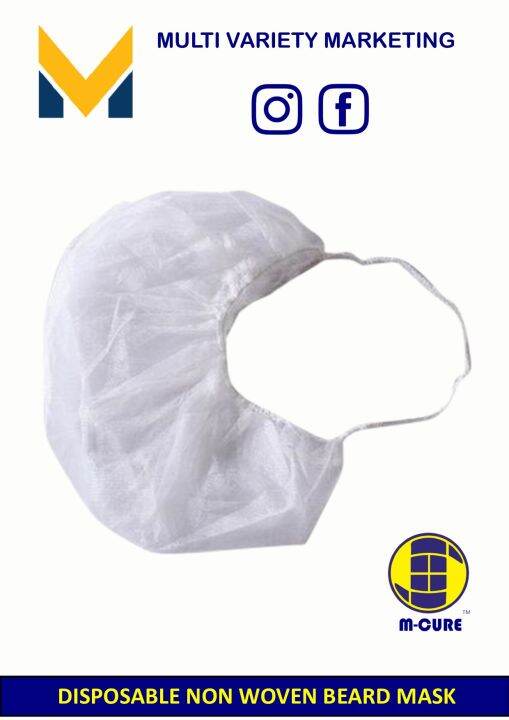MVM - beard mask cover non woven mask headloop 100pcs topeng muka tutup ...