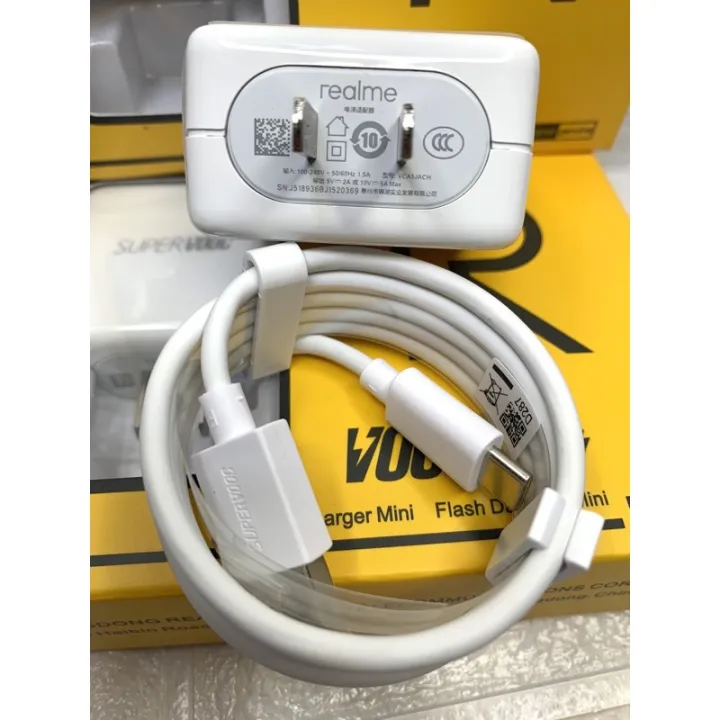 REALME Orignal 10W 10V/5A SuperVOOC Flash Charger Adapter + SuperVOOC ...