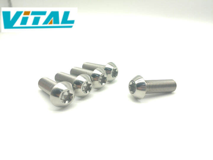 Vitaltitanium Bu Lông Titan Loại 5 M8 X 25Mm 1.0Mm Ốc Vít Đầu Nút Cao Độ Đầu Nấm Đầu Torx T40 ...