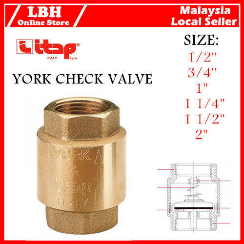 LBH YORK CHECK VALVE / ONE WAY VALVE (100% AUTHENTIC) 1/2" - 2" | Lazada