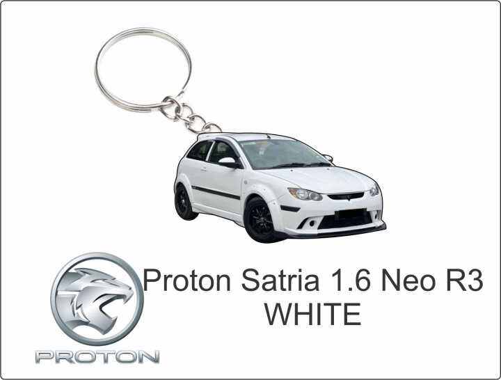 proton satria neo r3 white keychain 2d satria putih | Lazada