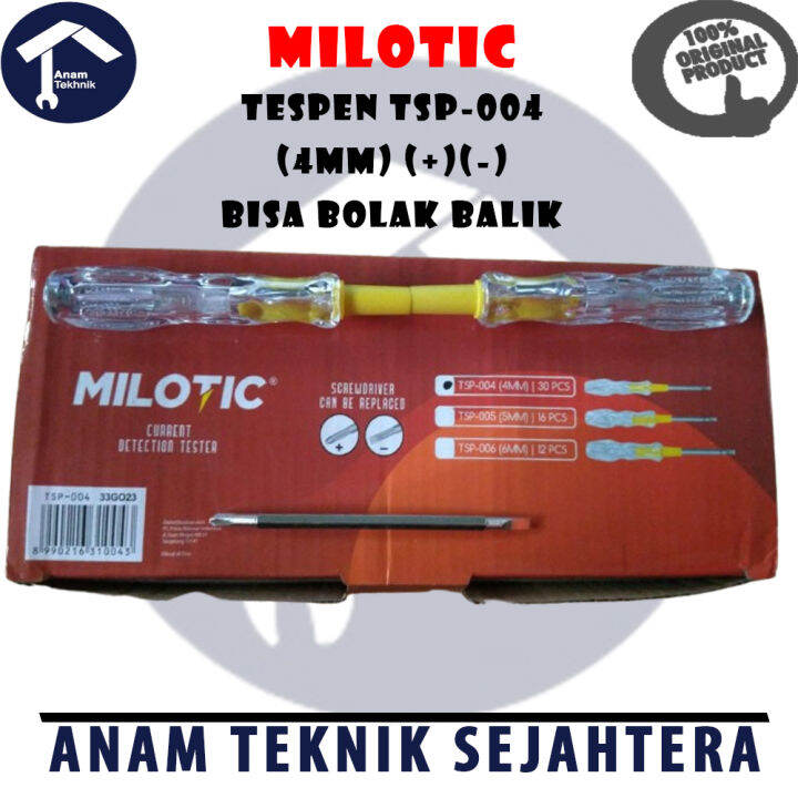 Tespen lampu kuning Obeng tespen Bolak Balik (+)(-) ukuran tespen 4mm ...