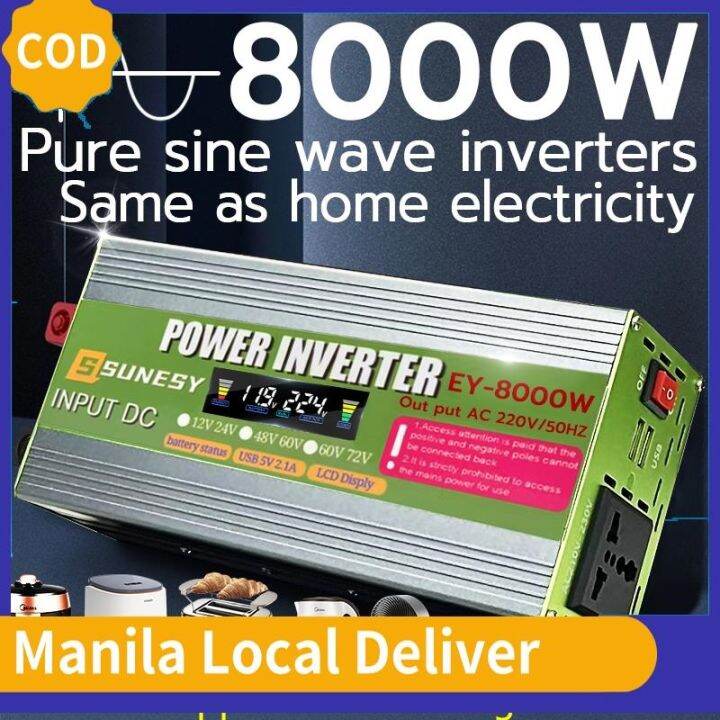 SUNESY inverter 8000W pure sine wave inverter voltage to AC220V power ...