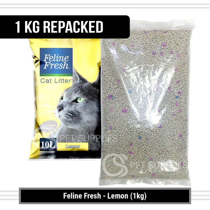 CHLOEBEAR-1kg Feline Fresh Cat Litter Lemon Dust Free, Long Lasting ...
