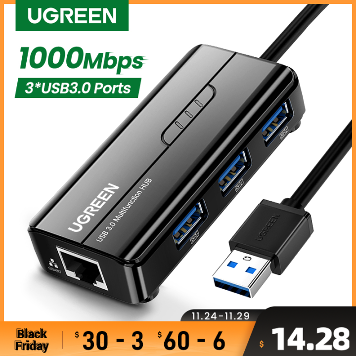 UGREEN USB3.0 Ethernet Adapter 1000Mbps USB RJ45 USB HUB For Laptop ...