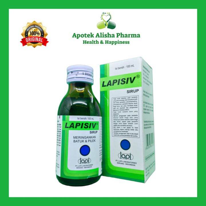Lapisiv Syrup 100ml-Lapisiv Sirup Obat Batuk Pilek Flu Anak&Dewasa ...