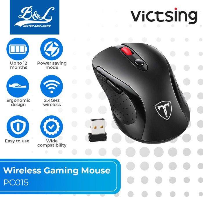 VICTSING PC015 2.4G Wireless Gaming Mouse 5 Level CPI 2400Dpi | Lazada ...