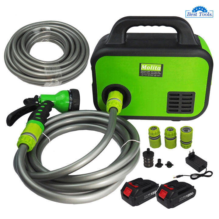 MOLITA เครื่องฉีดน้ำแรงดันสูง 199V แบตเตอรี่ 2 ก้อน เครื่องฉีดน้ำไร้สาย ...