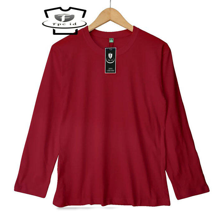 FPC ID CLOTHING Kaos Polos Merah Marun Lengan Panjang Cotton Combed 30s ... FPC ID CLOTHING Kaos Polos Merah Marun Lengan Panjang Cotton Combed 30s ...