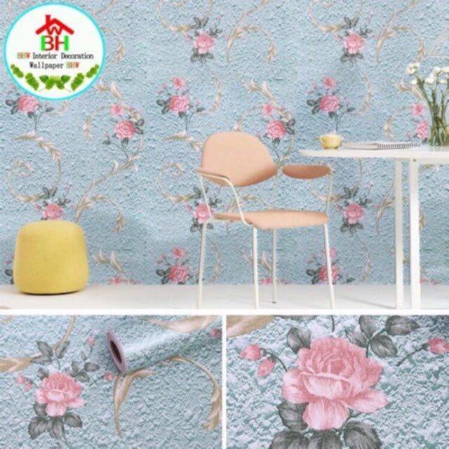 BHW Wallpaper Flower design 10M by 45CM PVC Self adhesive Waterproof ...