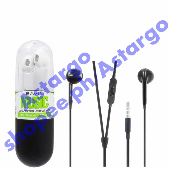 BAVIN HX820 universal 3.5mm stereo 3D earphone mic box cod | Lazada PH