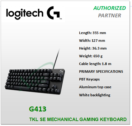 Logitech G413 TKL SE MECHANICAL GAMING KEYBOARD | Lazada