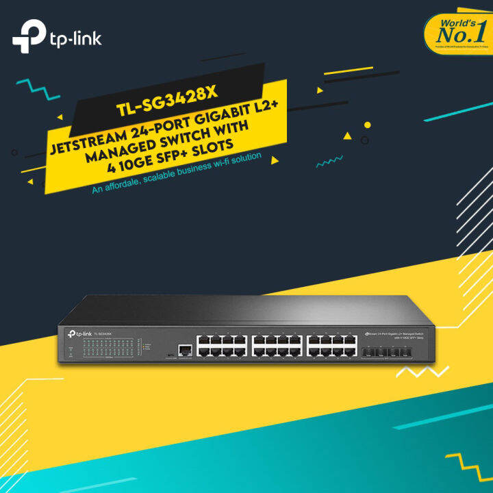 tp-link TL-SG3428X JetStream 24-Port Gigabit L2+ Managed Switch with 4 10GE SFP+ Slots | Omada ...