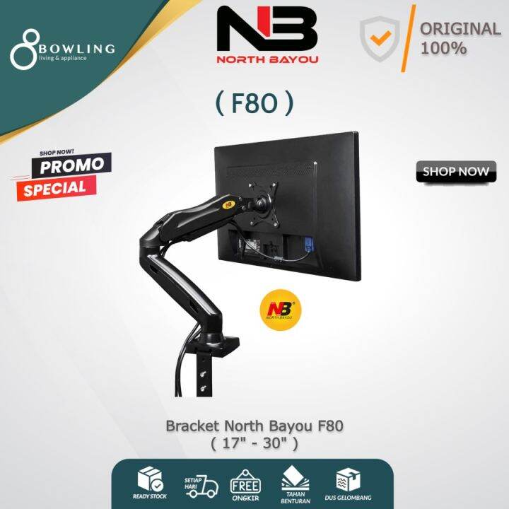 Bracket TV Monitor LED LCD North Bayou NB F80 17 - 30 Inci Spring Arm ...