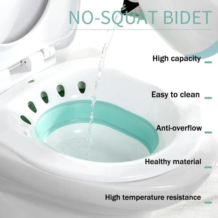Portable Sitz Bath For Toilet Seat Foldable Postpartum Care Basin For