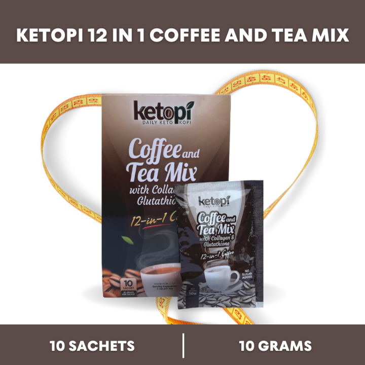 Original Ketopi Coffee Plus Tea Mix With Collagen and Glutathione 12-in ...