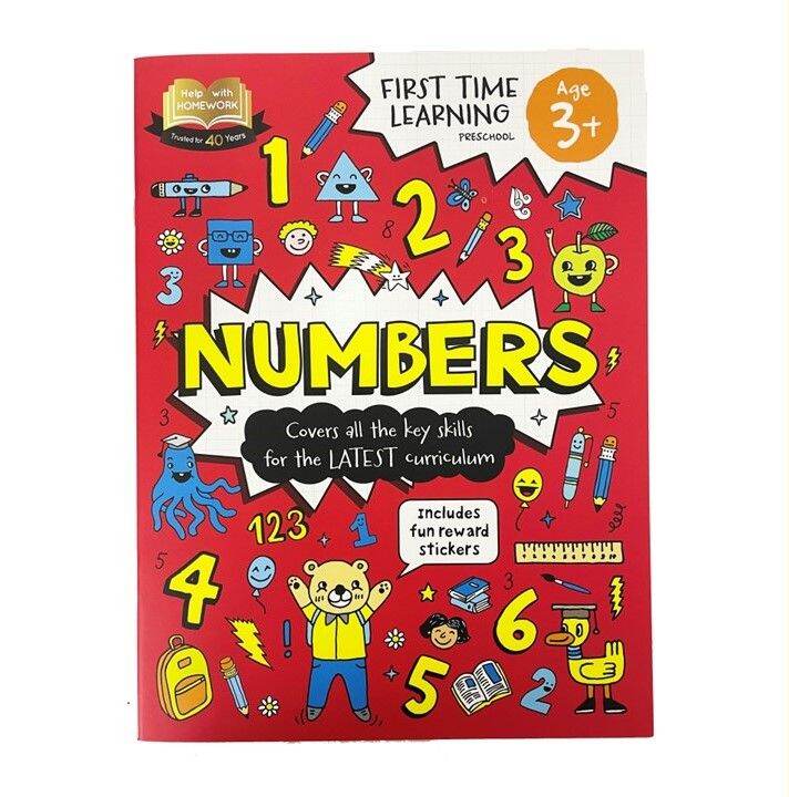 Numbers Educational Book for Preschool Kids (Age 3+) with Stickers ...