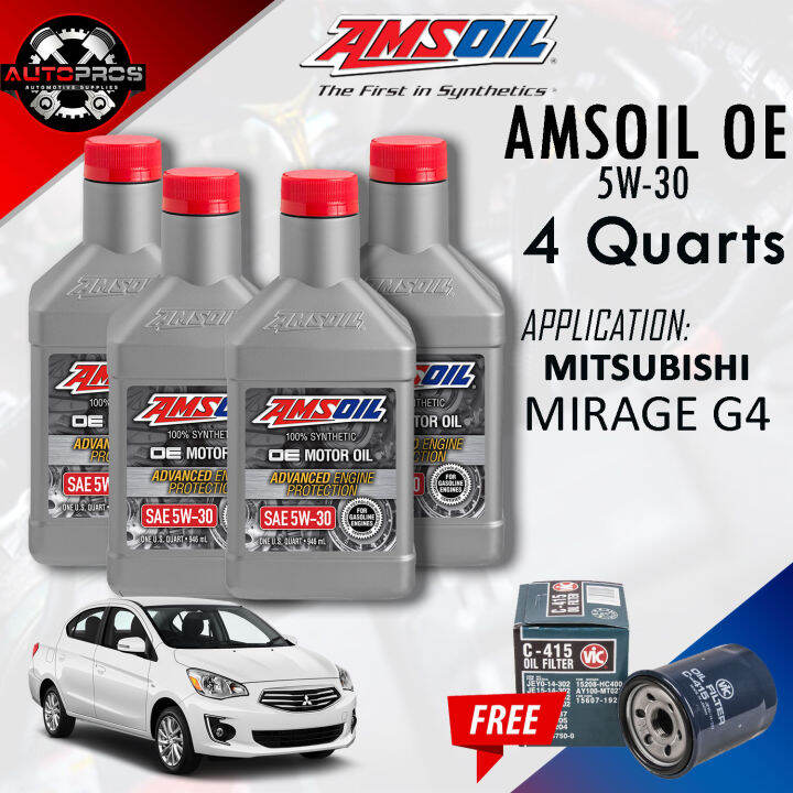 AMSOIL OE Series 5W-30 100% Synthetic Motor Oil 4 Quarts, Change Oil ...