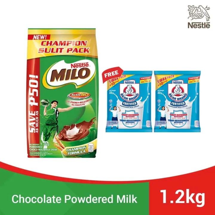 Meet Sweet MILO Powdered Choco Malt Milk Drink 1.2kg with FREE Bear ...