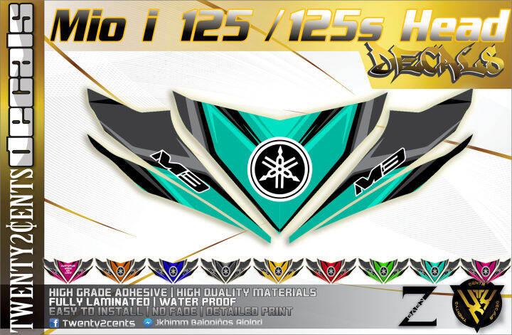 Yamaha Mio i 125 / 125s Decals High-Quality Stickers Head panel (racing ...