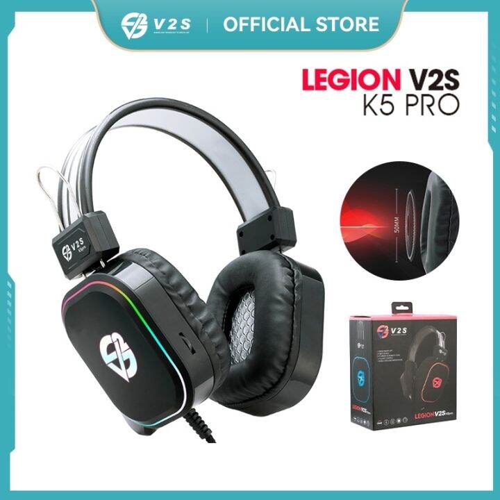 V2S K5Pro Drive Legion RGB Led Gaming Headphones Noise Reduction Microphone (black) | Lazada PH