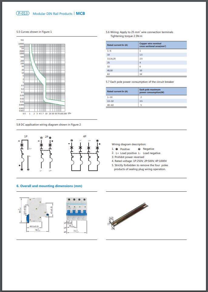 CHINT DC Circuit Breaker NB1-63DC 1P 2P 4P DC500V 6KA C1A 2A 3A 4A 5A 6A 10A 16A 20A 25A 32A 40A ...