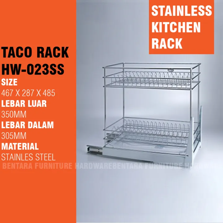 35 CM TACO RACK HW-023 SS STAINLESS CHROME RAK PIRING RAK BOTOL GELAS ...