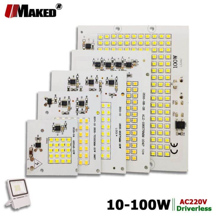 AC220V LED PCB 10W 20W 30W 50W 100W Floodlight Aluminum Plate White ...