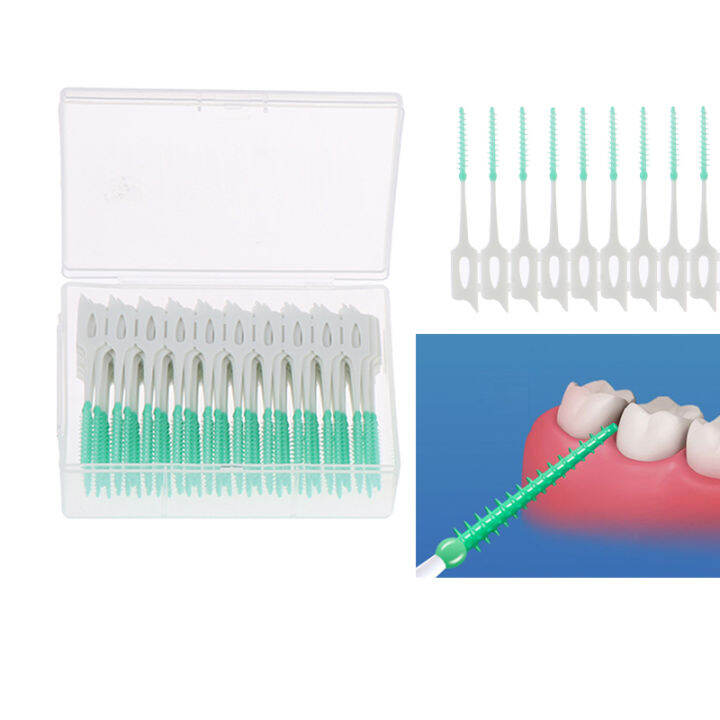 40Pcs/box Silicone Interdental Brushes Super Soft Dental Cleaning Brush ...