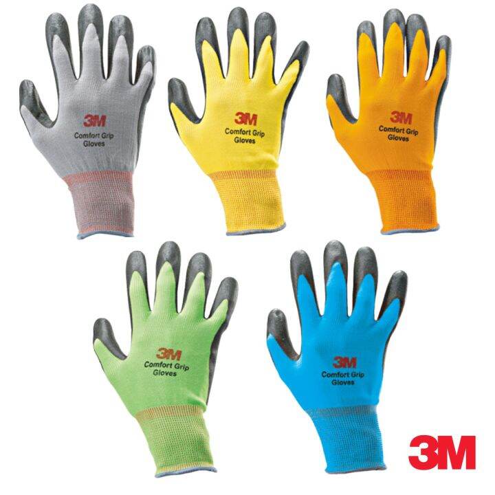 [3M] Comfort Grip Gloves / 5 Colors / Nitrile Foam Coating Work Gloves ...