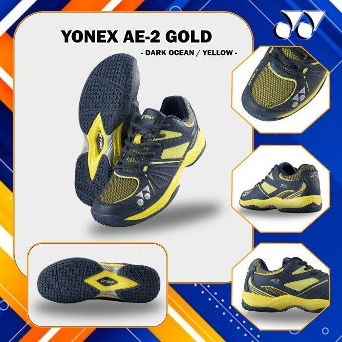 Sepatu Badminton YONEX ALL ENGLAND 02 / AE2 / AE-2 GOLD, Dark Ocean | Lazada Indonesia