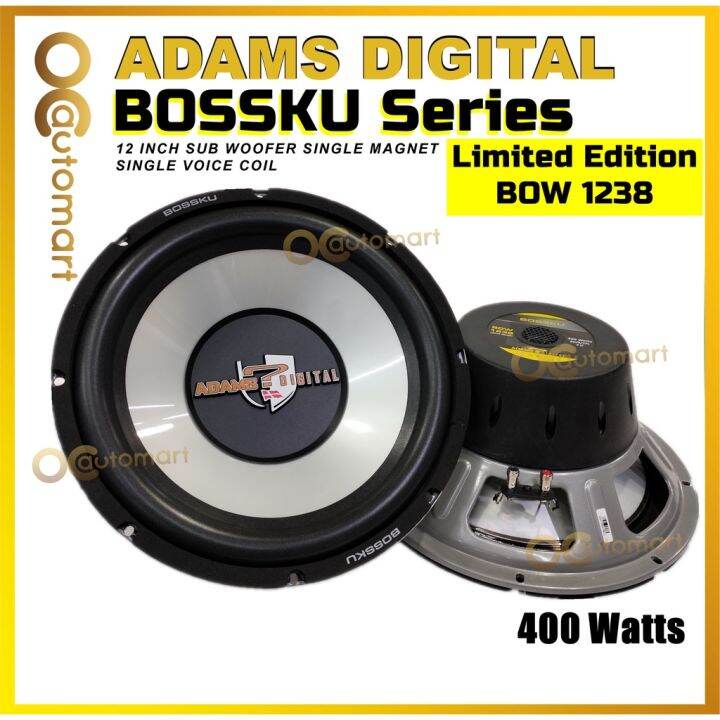 Adams Digital 12 inch Sub Woofer BOSSKU Series BOW-1238 12" Hi-Power ...
