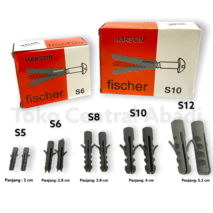 Fisher S5 S6 S8 S10 S12/ Viser Lubang Dinding/Fisher Tembok/ Fisher Nylon | Lazada Indonesia